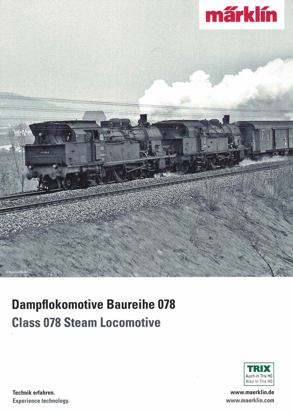 MÄRKLIN Prospekt Werbe-Poster Dampflok BR 078 mit angesetzter Indusi - NEU | MÄR 345233 R1uTG