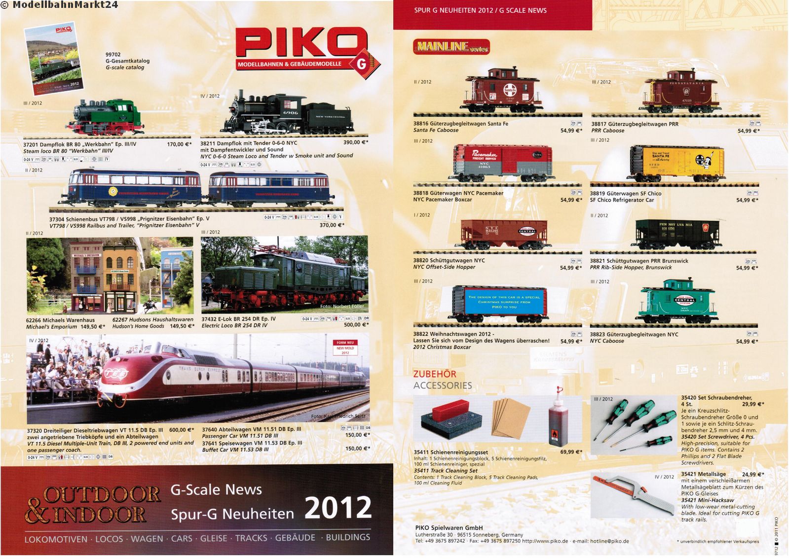 PIKO Neuheitenblatt 2012 Spure G - NEU | SW_2012020700MK