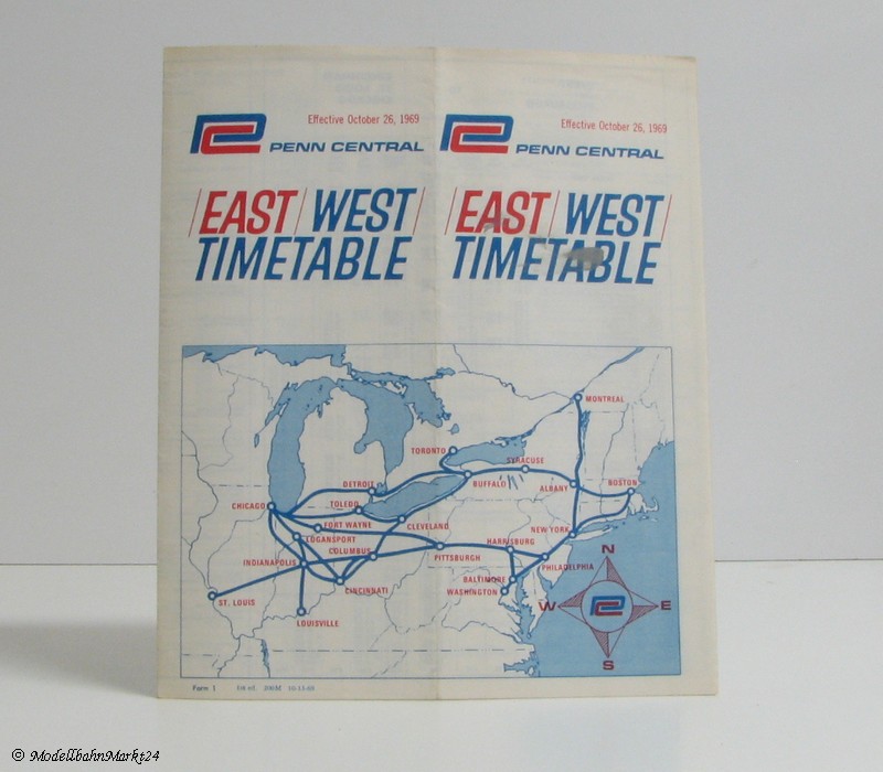 Penn Central East West Timetable October 26 1969 | SW_2011011405BDK15