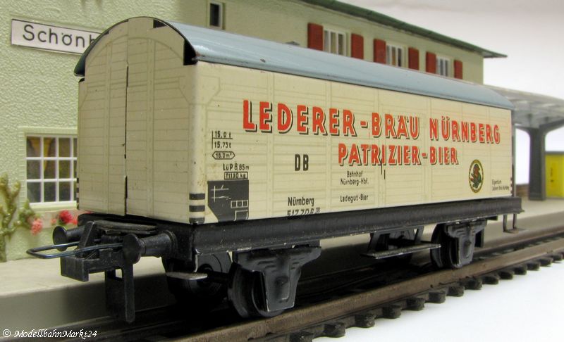 TRIX EXPRESS DB Gedeckter Güterwagen 517 706 Lederer-Bräu Ep III Blech ...