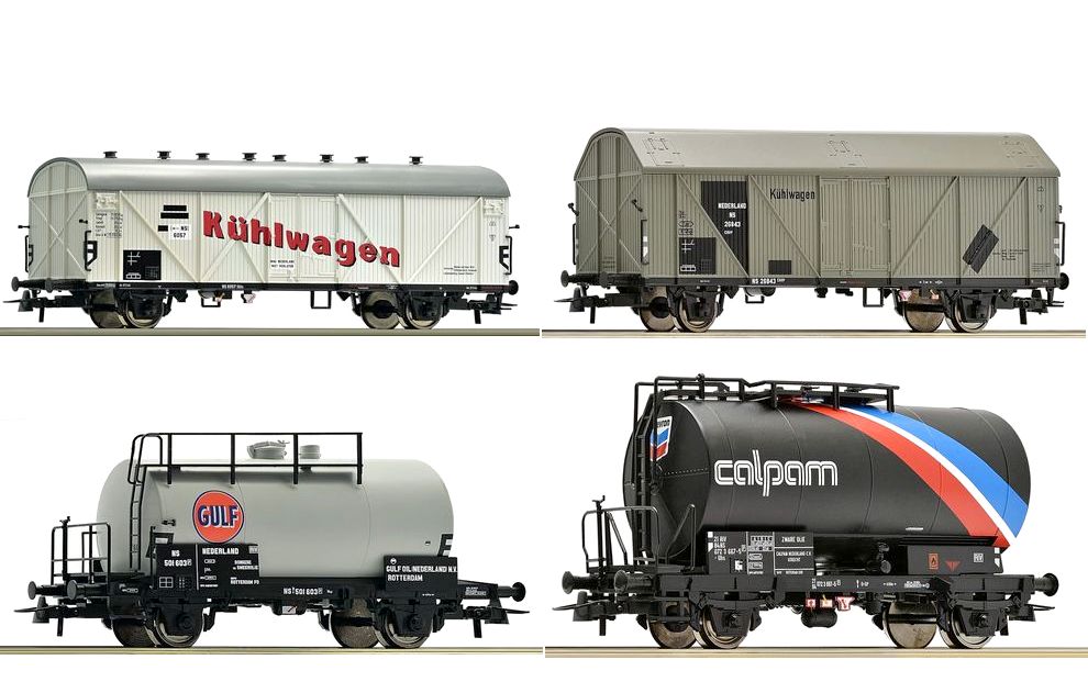 ROCO NS 4er-Set Güterwagen Kühlwagen/Kesselwagen Ep III Spur H0 - NEU ...