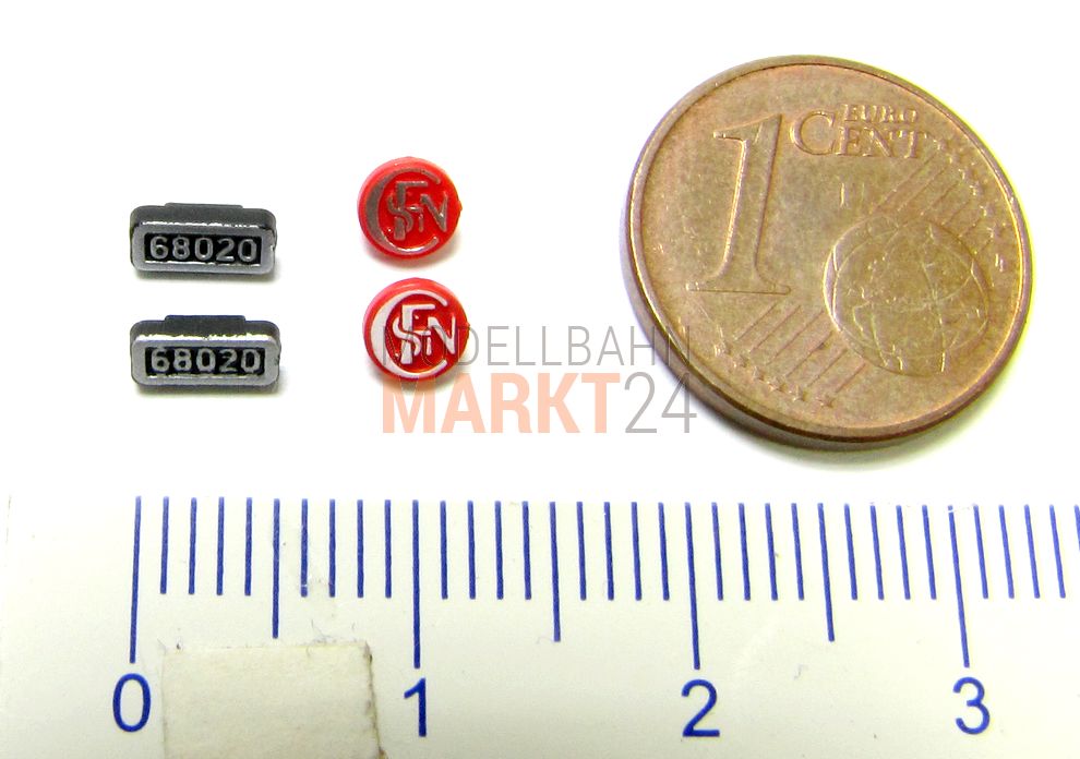 Ersatz-Schild SNCF rot + Tafel 68020 z.B. für ROCO Diesellok 68000 Spur ...