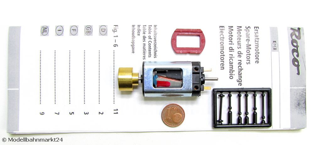 Ersatz-Motor mit Schwungmasse + Anleitung z.B. für ROCO Lokomotiven ...
